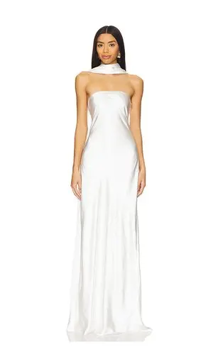 Misha Collection Lilia Sash Neck Maxi Dress - Ivory