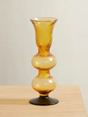La DoubleJ Baby Bubble Murano Glass Candle Stick - Yellow