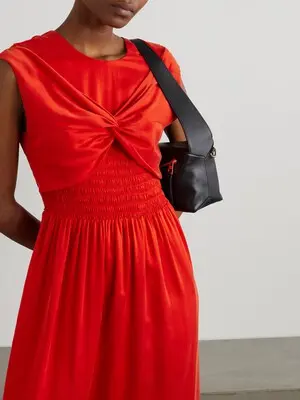 Tove Mahaney Smocked Silk Midi Dress
