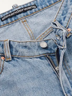 Alexander Wang Nameplate Embellished Mid-rise Straight-leg Jeans