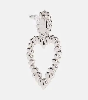 SELF-PORTRAIT Crystal Heart Drop Earrings