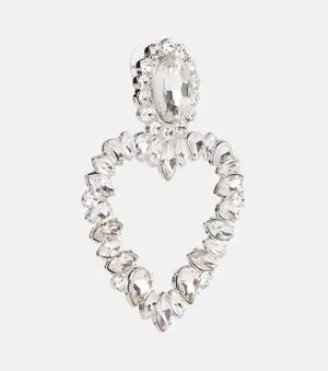 SELF-PORTRAIT Crystal Heart Drop Earrings