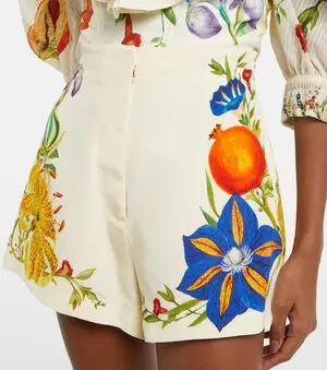 ALEMAIS Flores Floral High-rise Shorts
