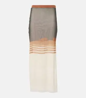 SIR. Breeze Bandeau Striped Maxi Skirt In Chocolate Shoreline Stripe - Multicoloured
