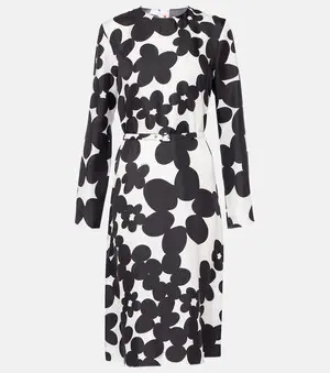 Marni Printed Silk Midi Dress - Black