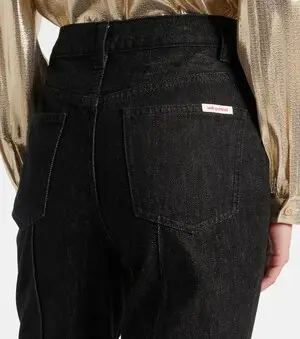 SELF-PORTRAIT High-rise Flared Jeans In Ivory Glow