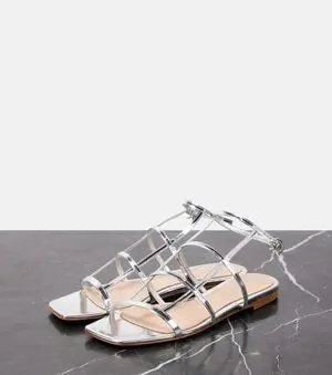 GIANVITO ROSSI Metallic Leather Sandals