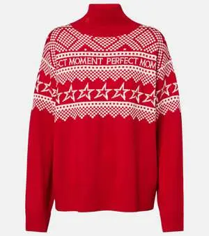 Perfect Moment Intarsia Wool High Neck Sweater