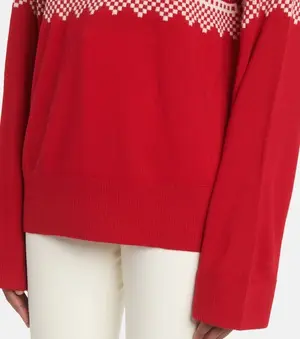 Perfect Moment Intarsia Wool High Neck Sweater