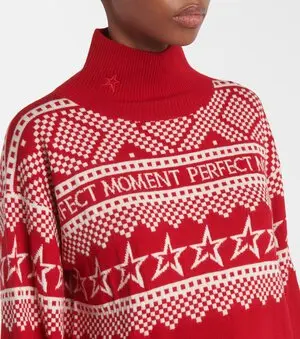 Perfect Moment Intarsia Wool High Neck Sweater