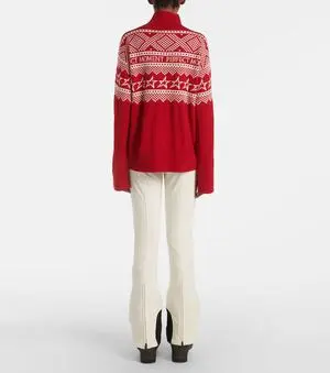 Perfect Moment Intarsia Wool High Neck Sweater