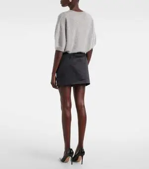 LISA YANG Silk Satin Mini Skirt