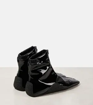Alaïa Faux Patent Leather Ankle Boots