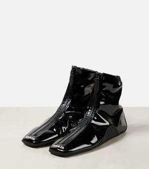 Alaïa Faux Patent Leather Ankle Boots