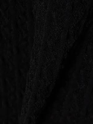Alaïa Geometric Open-knit Turtleneck Bodysuit