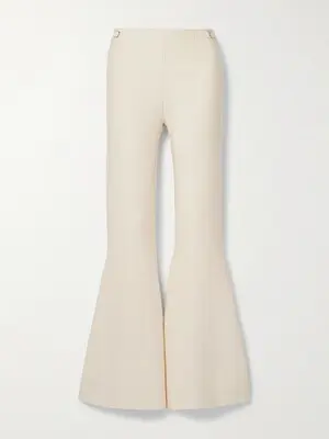 Gabriela Hearst Ayala Flared Wool And Cashmere-blend Knit Pants - Ivory