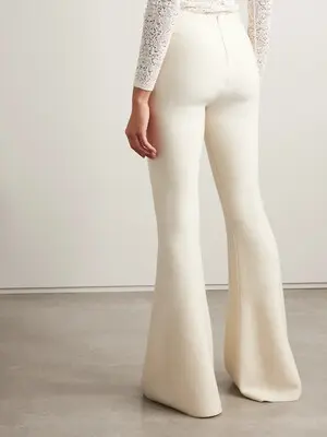 Gabriela Hearst Ayala Flared Wool And Cashmere-blend Knit Pants - Ivory