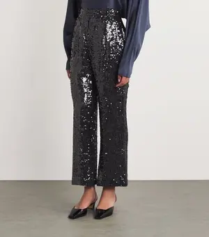 Lapointe Sequin Pleated Tapered Trousers