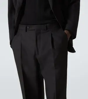 SAMAN AMEL Wool Straight-leg Trousers