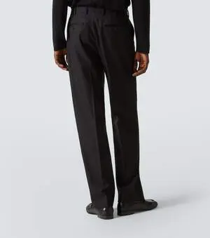 SAMAN AMEL Wool Straight-leg Trousers