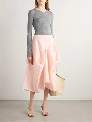 Khaite Tania Ribbed Wool-blend V-neck Top