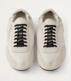 Prada Re-nylon And Suede Collapse Sneakers - Neutral