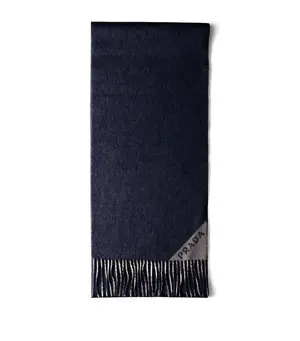 Prada Cashmere Double-faced Scarf - Blue