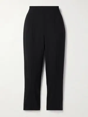 Carolina Herrera Cropped Wool-blend Crepe Skinny Pants - Black