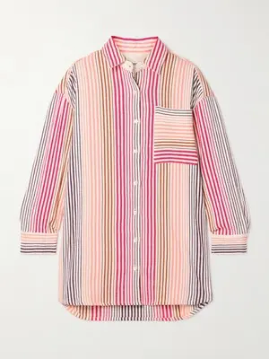 LEMLEM Mariam Striped Cotton-blend Shirt