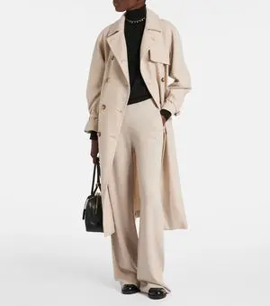 Max Mara Wilma Knitted Wool Wide-leg Trousers - Beige