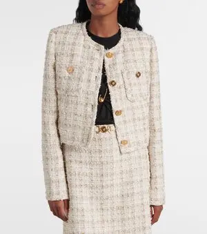 Versace Medusa Tweed Cropped Jacket