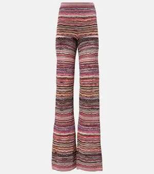 Missoni Zigzag Striped Lame Flared Pants