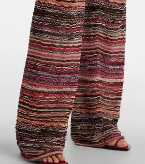 Missoni Zigzag Striped Lame Flared Pants