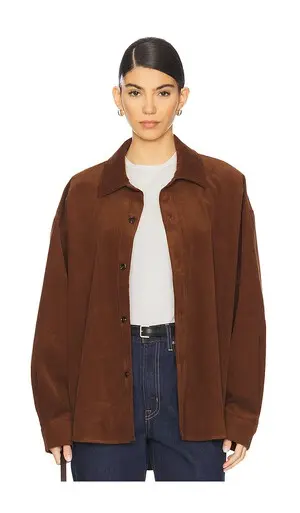 WAO Oversized Corduroy Shirt - Brown