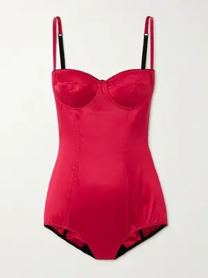 Dolce & Gabbana Underwired Stretch-silk Satin Bodysuit