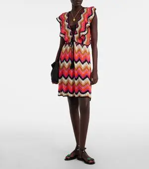Anna Kosturova Melissa Cotton Crochet Minidress - Multicoloured