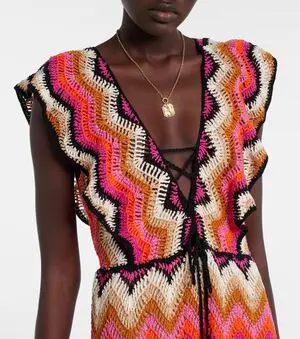 Anna Kosturova Melissa Cotton Crochet Minidress - Multicoloured