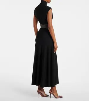 Alaïa Belted Wool-blend Midi Dress