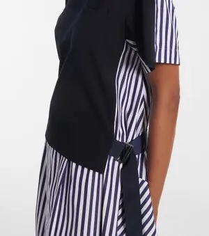 Sacai Striped Cotton Shirt Dress