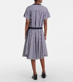 Sacai Striped Cotton Shirt Dress