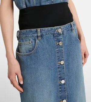 Alaïa Denim Maxi Skirt