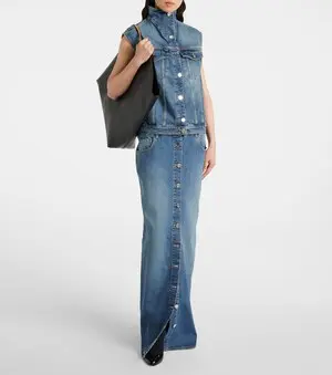 Alaïa Denim Maxi Skirt