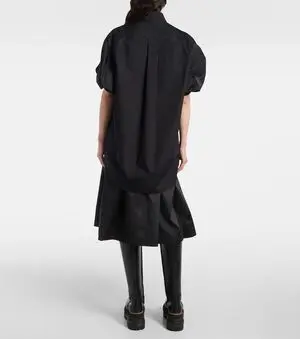 Sacai Poplin And Technical Twill Shirt Dress