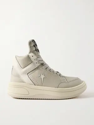 Rick Owens X Converse Turbowpn Textured-leather High-top Sneakers