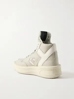 Rick Owens X Converse Turbowpn Textured-leather High-top Sneakers