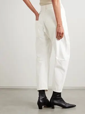 NILI LOTAN Shon Cotton-blend Twill Tapered Cargo Pants - Neutrals