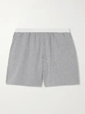 Skin Organic Pima Cotton-jersey Shorts With Contrast Waistband - Gray