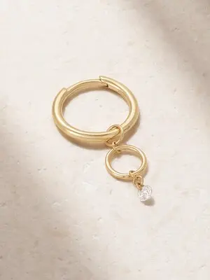 PERSEE 18-karat Diamond Single Hoop Earring - Gold