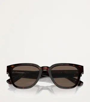 Prada Acetate Rectangular Sunglasses - Brown