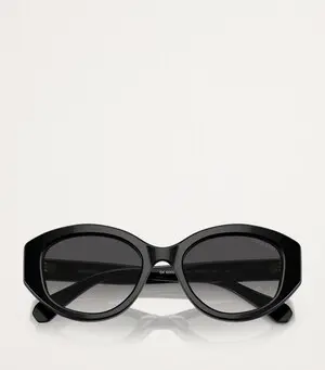 SWAROVSKI Oval Embellished Sunglasses - Black